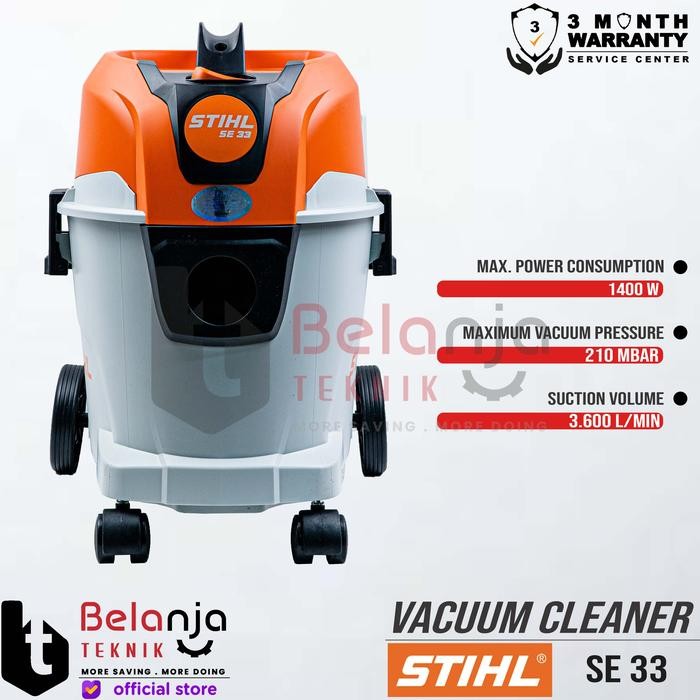 Jual Stihl Mesin Vacuum Cleaner SE 33 Sedot Debu Basah Kering 1400 Watt ...