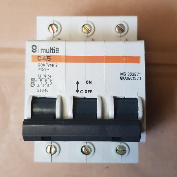 Jual MCB MULTI9 C45 3P 20A / MCB MULTI9 C45 3 PHASE 20 AMPERE | Shopee ...