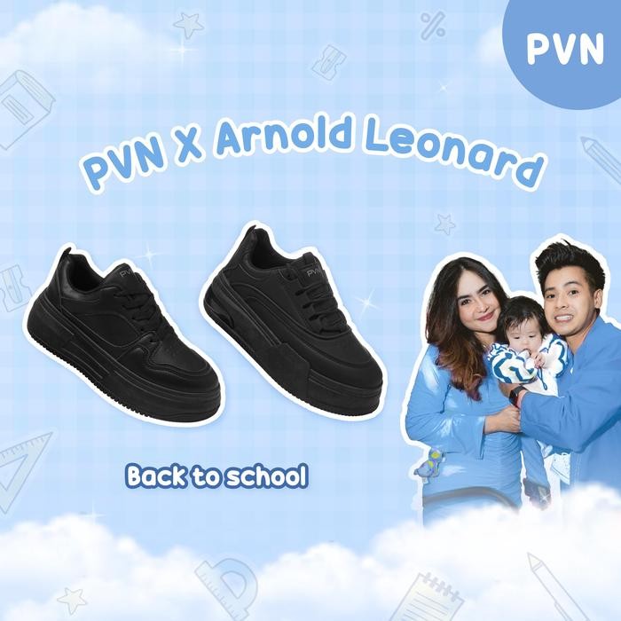 Jual [Pvn X Arnold] Pvn Back To School Sneakers Sepatu Sekolah Hitam ...