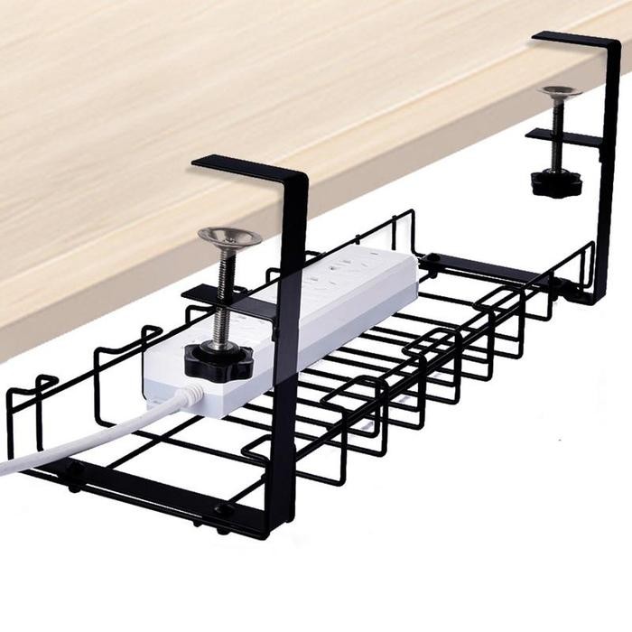 Jual Under Desk Cable Management Tray No Drill Cable Tray Basket ...