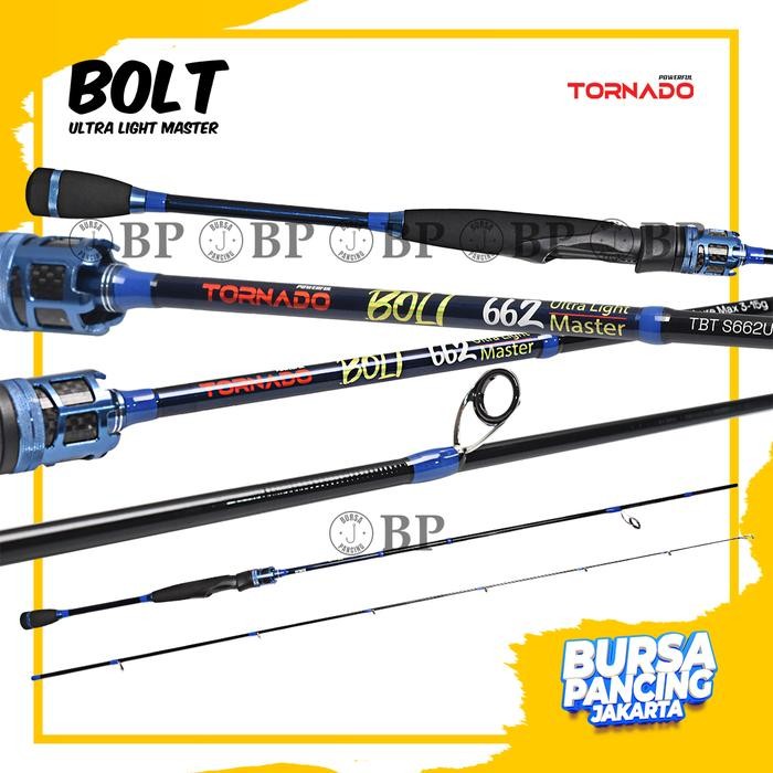 Jual TORNADO Joran Pancing Spinning BOLT 198cm 3-8Lb High Modulus ...