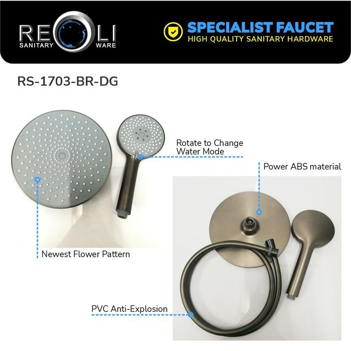 Jual Shower Tiang Set Column Mandi Mixer Keran Kran Panas Dingin Dark ...