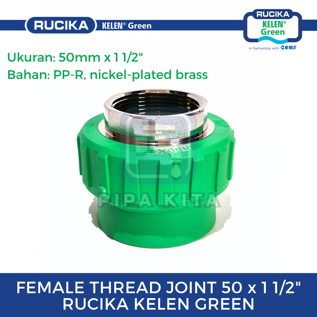 Jual RUCIKA PPR Female Thread Joint 50 mm x 1 1/2 inch PN 20 RUCIKA ...