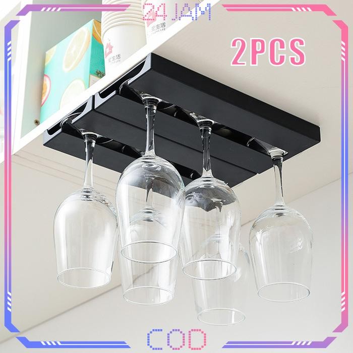 Jual 2pcs Rak Gelas Wine Gantung Holder Gelas Wine Tempat Wine Glass ...