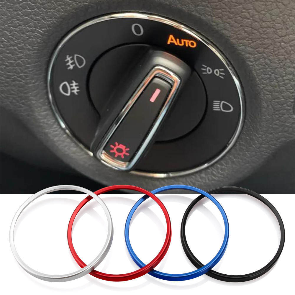 Jual IMPORT Aluminum Car Interior Headlight Switch Decoration Trim Ring ...