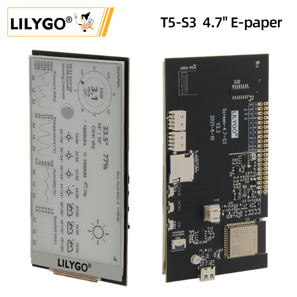 Jual LILYGO® T5 4.7 Inch E-paper V2.3 ESP32-S3 Development Driver Board Display Module Support ...