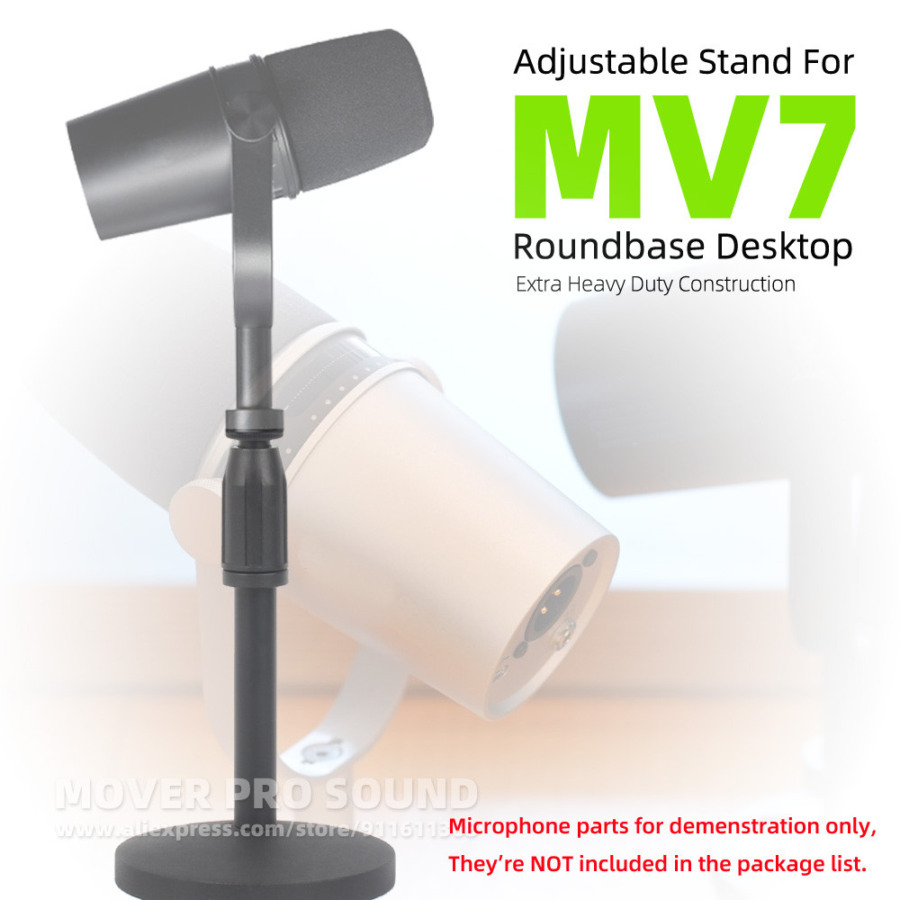 Jual Adjustable Height Table Desk Style Microphone Stand For SHURE MV7 ...