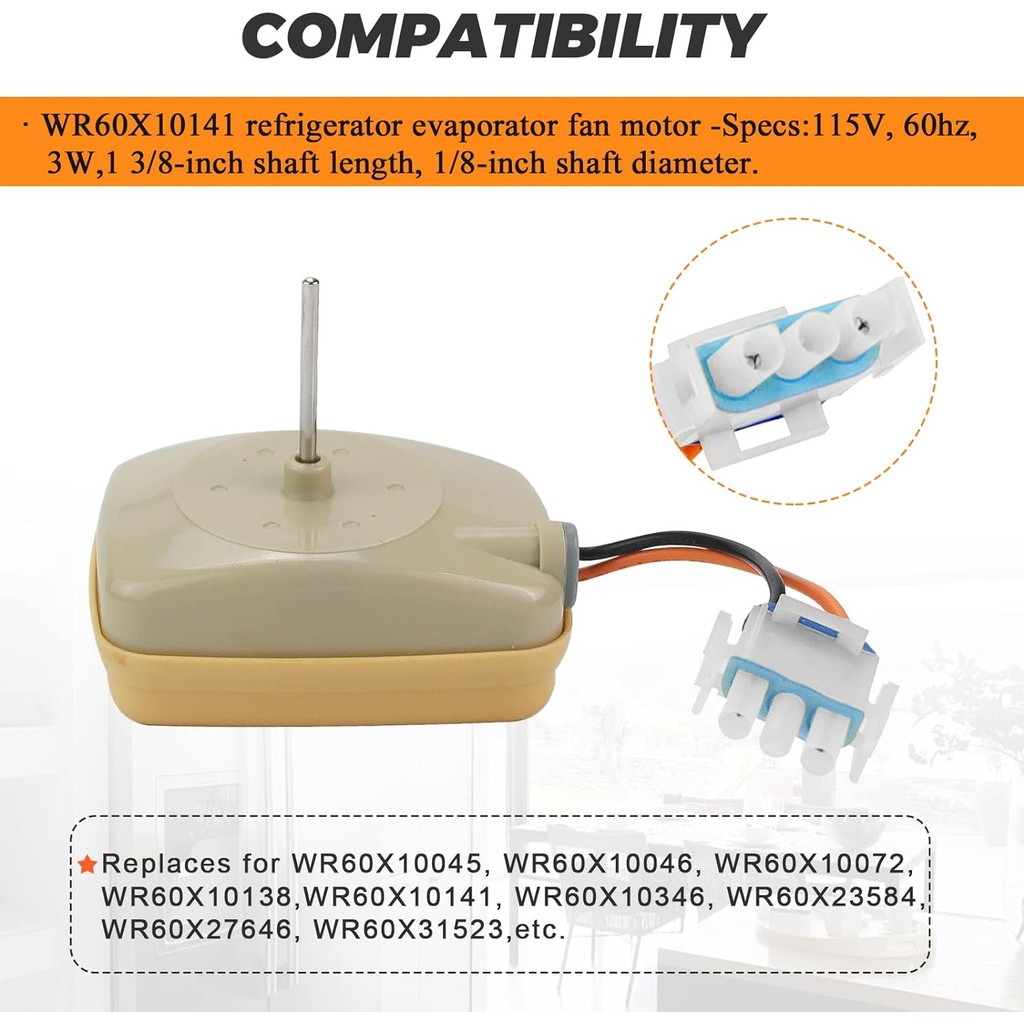 Jual WR60X10141 Refrigerator Evaporator Fan Motor Replacement for G/E ...