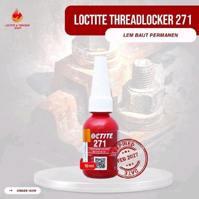 Jual ID'' LEM BAUT LOCTITE 271 THREADLOCKER 10ML MENGUNCI IKATAN BAUT ...