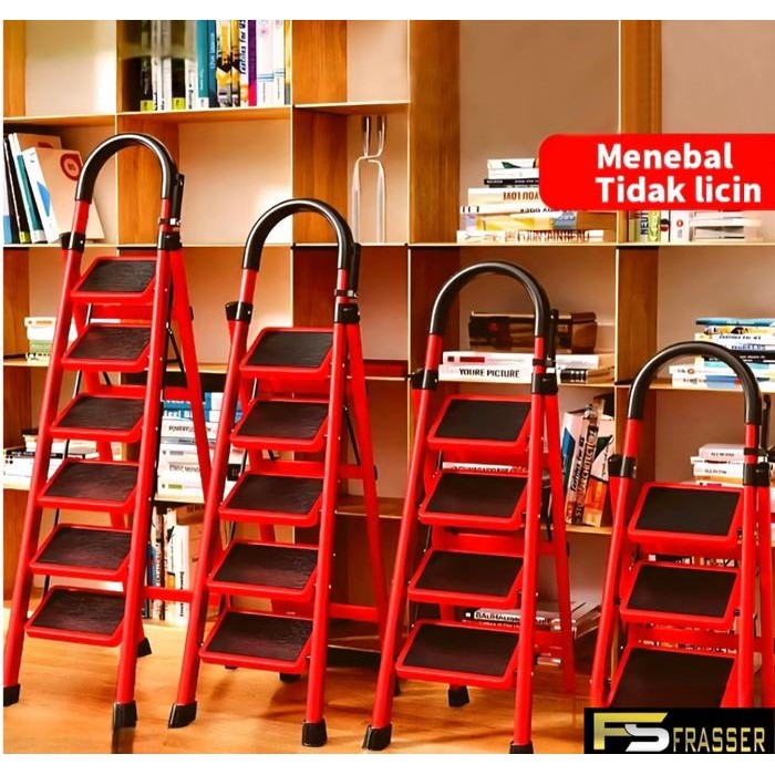 Jual Frasser Tangga Rumah Lipat Tangga Besi Lipat 3/4/5/6/7/8 Langkah Household Steel Ladder TNG ...
