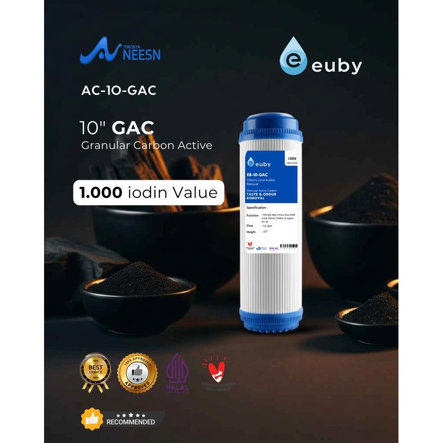 Jual Cartridge Filter Air Isi Ulang Refill Refil 10 In Euby Gac Coconut ...