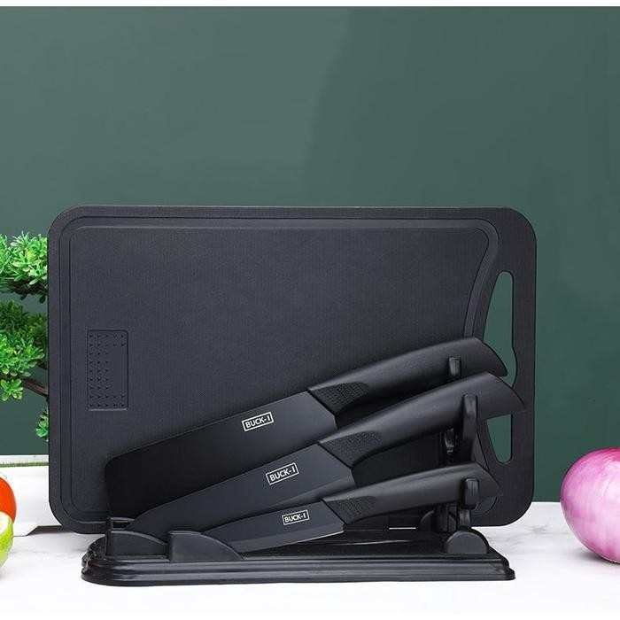 Jual KITCHEN KNIFE SET HITAM PISAU DAPUR 5 IN 1 FREE TALENAN PERALATAN ...