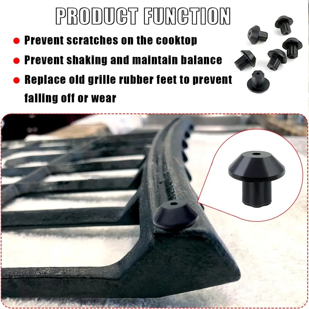 Jual IMPORT 16PCS RUBBER GRATE FEET RUBBER FOOT GAS RANGE BURNER GRATE ...