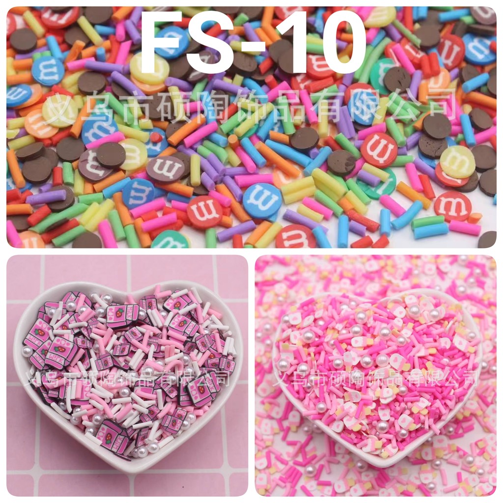 Jual FS-10 Fimo clay confetti polimer polymer fake sprinkle 10gr food ...