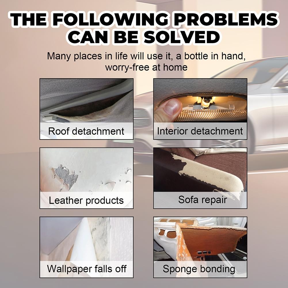 Jual Car Roof Liner Repair Glue With Brush 100ml Fast Dry Strong Fabric ...