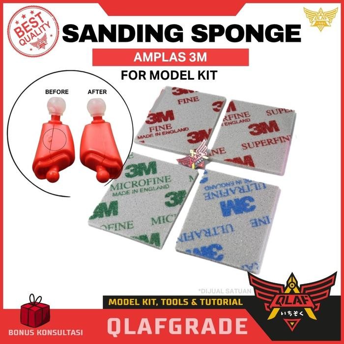 Jual SANDING SPONGE SET SANDPAPER 3M / AMPLAS GUNDAM - fine superfine ...