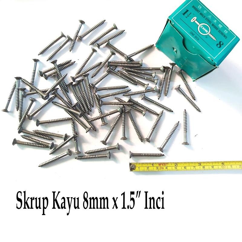 Jual GROSIR TERMURAH 1 Box Sekrup Kayu CHW 1.5 inch x 8mm / Skrup Wood ...