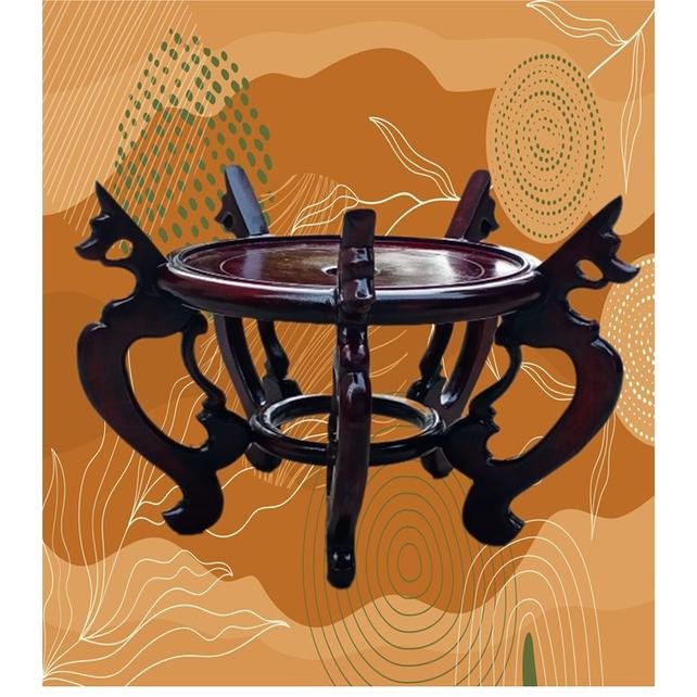 Jual kaki guci kayu tatakan pot Keramik motif naga | Shopee Indonesia