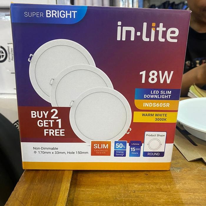 Jual INLITE Lampu Downlight Plafon LED 18Watt Multipack LED Downlight ...