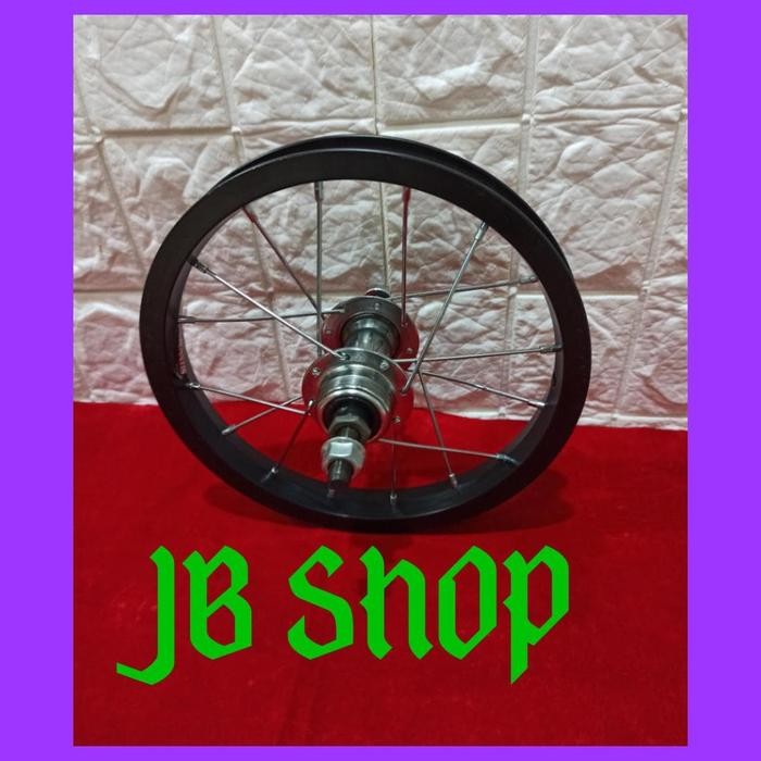Jual JTTOP" VELG RIM RODA WHEEL SET SEPEDA 12 ALLOY TEBAL SIAP PAKAI ...