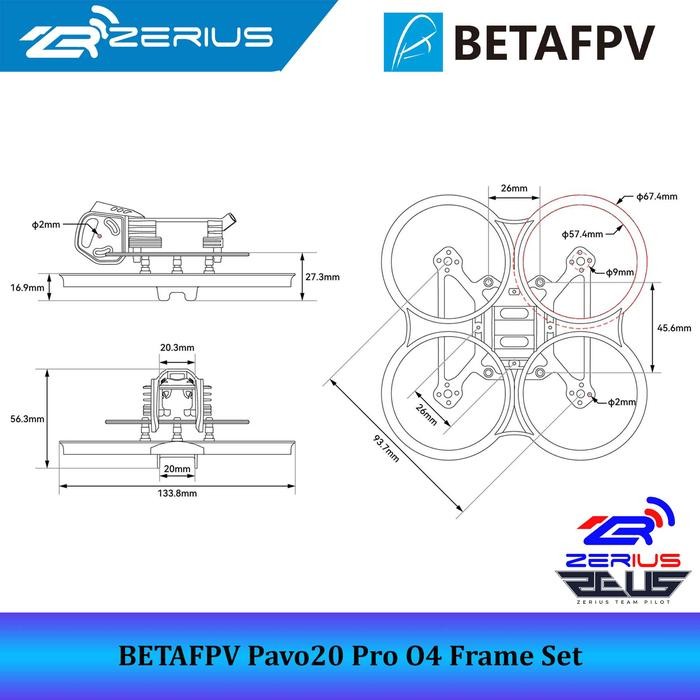 Jual BETAFPV Pavo20 Pro O4 Frame Set Whoop Frame Kit Pavo 20 Pro O4 Pro ...