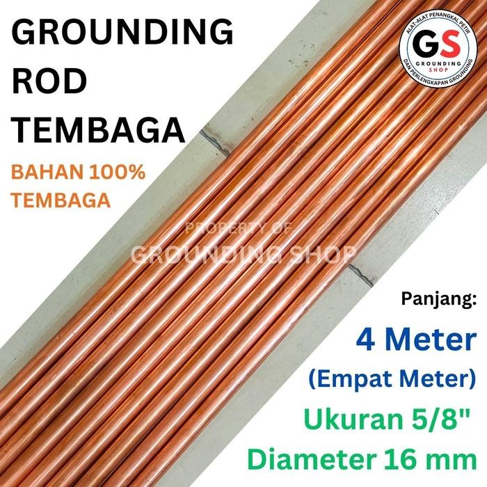 Jual Grounding Rod 5/8 (16 Mm) Panjang 4 Meter Asli Tembaga / Stik ...
