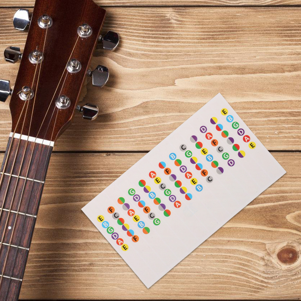 Jual 5 Pcs Guitar Fretboard Stickers Color Coded Note Labels Chord ...