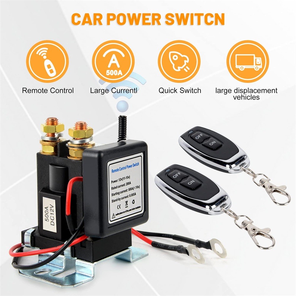 Jual Battery Switch Relay 12V 500A/200A Remote Control Power Switch Quick Disconnect Cut Off ...