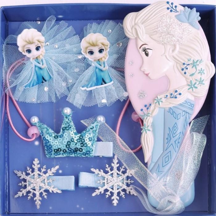 Jual NotoSejahtera Paket aksesoris rambut Frozen Elsa anak 6 in 1 sisir ...