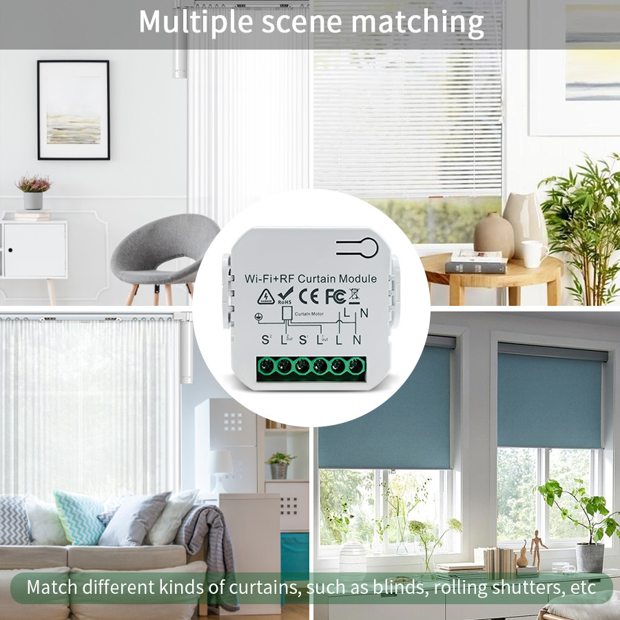 Jual Tuya Wifi Smart Curtain Switch Blind Rolling Shutter Rf433Mhz ...