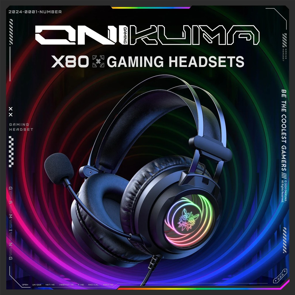 Jual New ONIKUMA X80 Gaming Headset Wired Esports Headphones Infinity ...