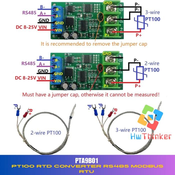 Jual Pta9B01 Dc 12V Pt100 Rtd Converter Rs485 Modbus Rtu Temperature Sensor | Shopee Indonesia