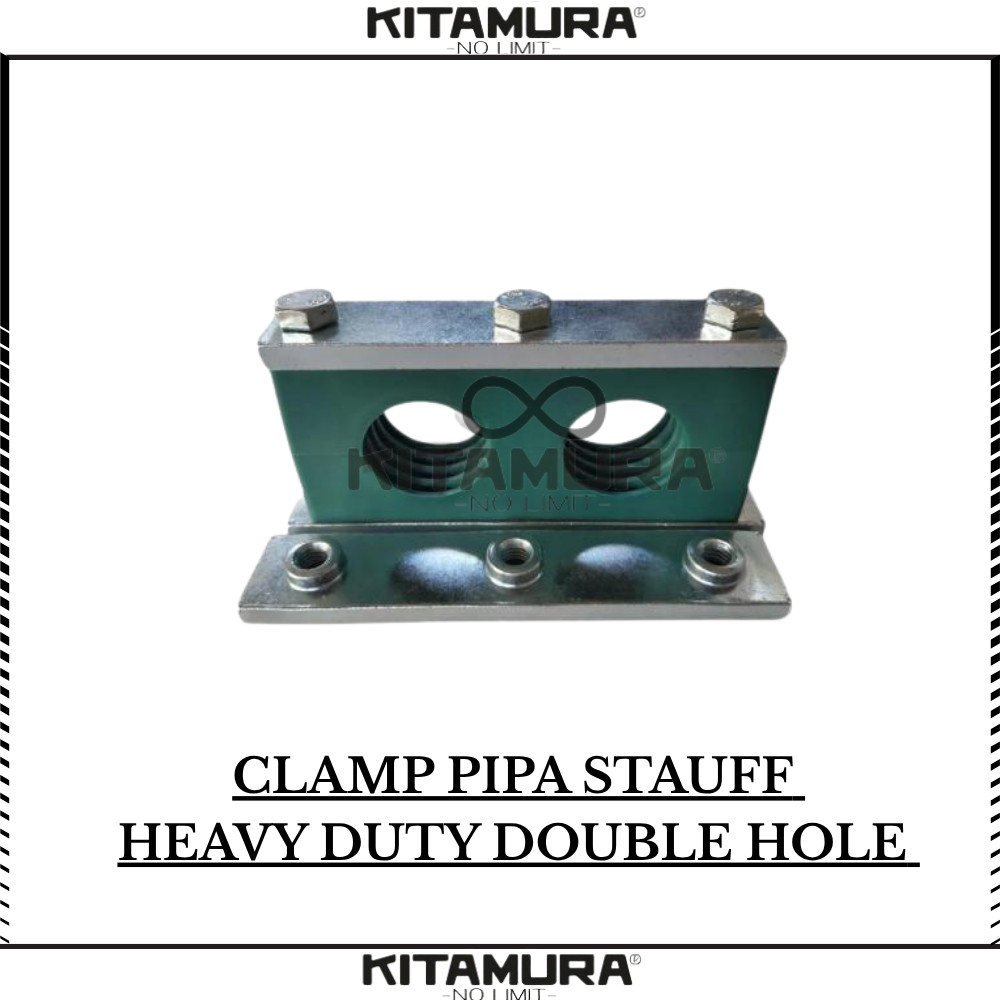 Jual 40MM Clamp Stauff Pipe Tubing Hydraulic Heavy Duty Double Hole ...