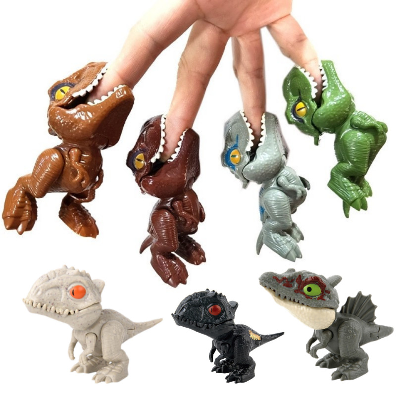 Jual Jurassic Finger Dinosaur Toys Tyrannosaurus Triceratops Model Funny Tricky Finger Biting ...