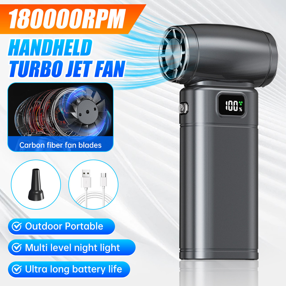 Jual Rechargeable Violent Fan Picnic BBQ Fire Blower 180000RPM Powerful ...