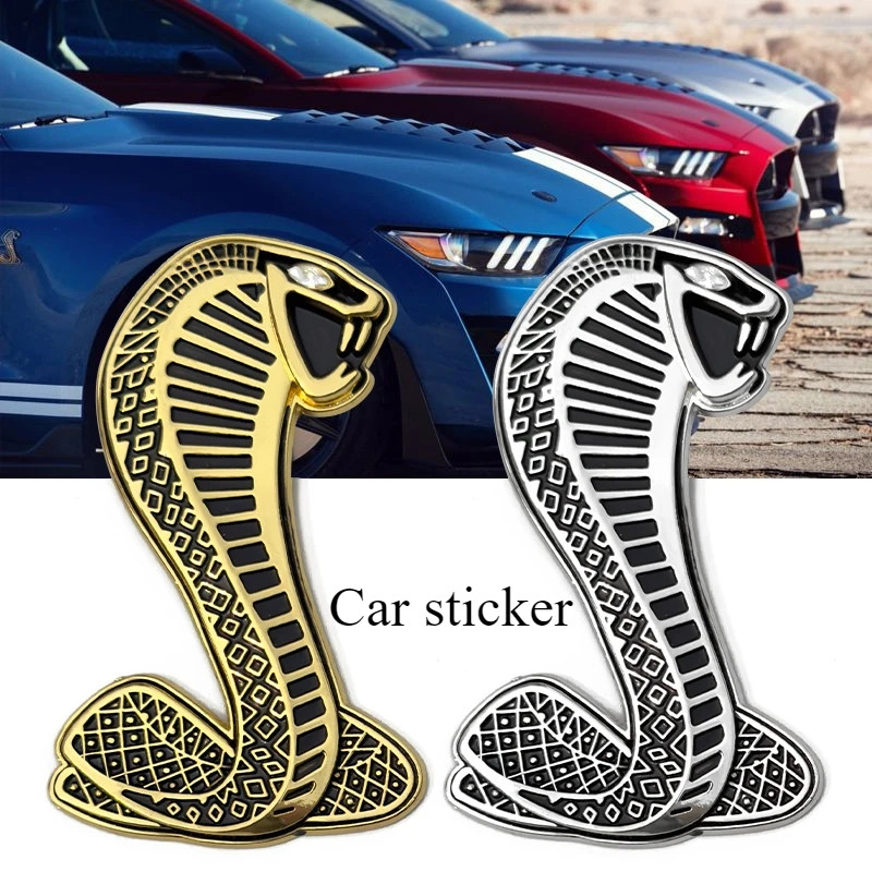 Jual Cool Metal Snake Cobra Car Front Grille Emblem Side Fender Badge ...