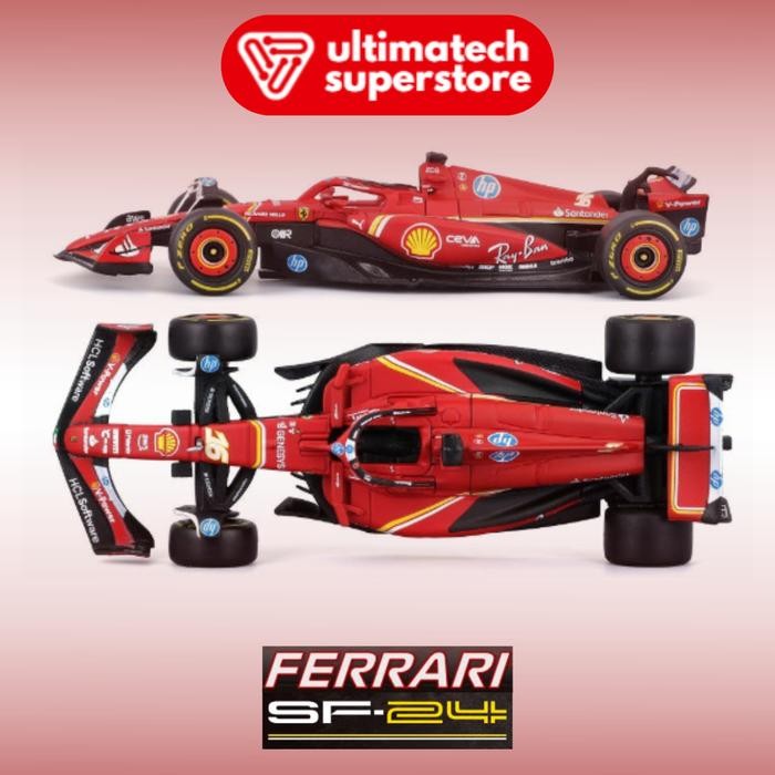 Jual Bburago F1 2024 Scuderia Ferrari SF-24 Charles Leclerc 16 & Carlos ...