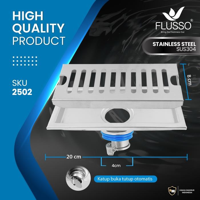 Jual Afur Lantai Smart Floor Drain Saringan Panjang 20/30/40/50/60 Cm Tile Insert Stainless 304 ...