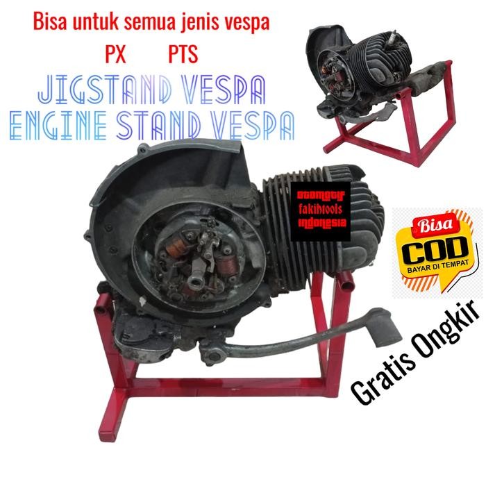 Jual ASLI jigstand stand mesin vespa engine stand 2t universal paddock ...