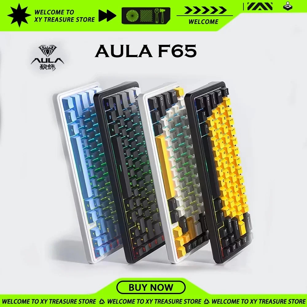 Jual AULA F65 Mechanical Keyboard Hot Swap Low Delay Three-mode ...