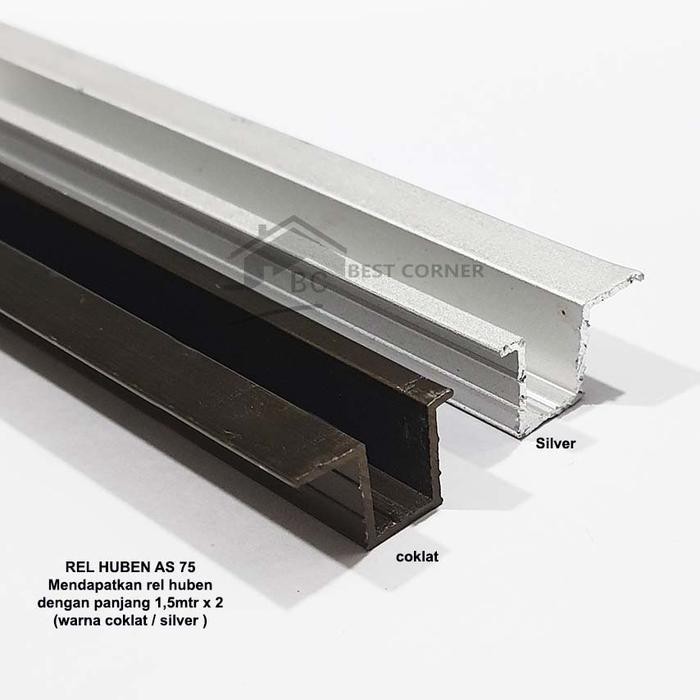 Jual Rel Pintu Lemari Geser / Sliding Huben AS 75 3 METER | Shopee Indonesia