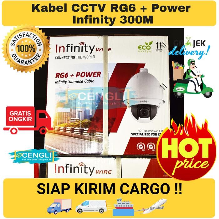 Jual Kabel CCTV RG6 + Power Infinity 300M / Kabel RG6+Power 300 Meter ...