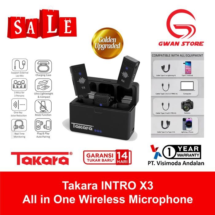 Jual Takara Intro X3 All In One Digital Wireless Mic Microphone With ...