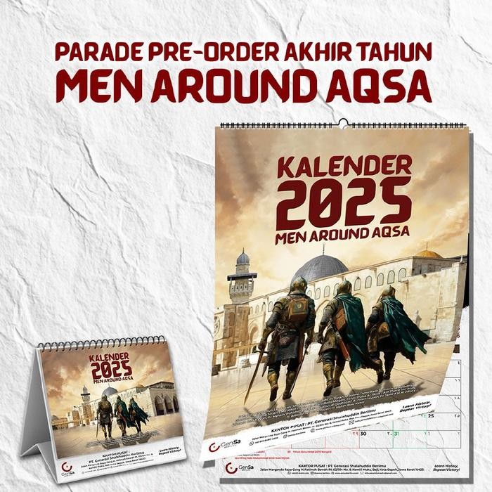 Jual KALENDER MEJA & DINDING MEN AROUND AQSA 2025 By Edgar Hamas Gen ...