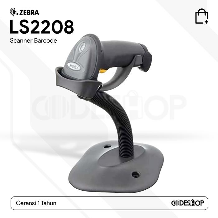Jual Stok Baru Zebra Symbol Barcode Scanner LS2208 Auto Laser | Shopee ...