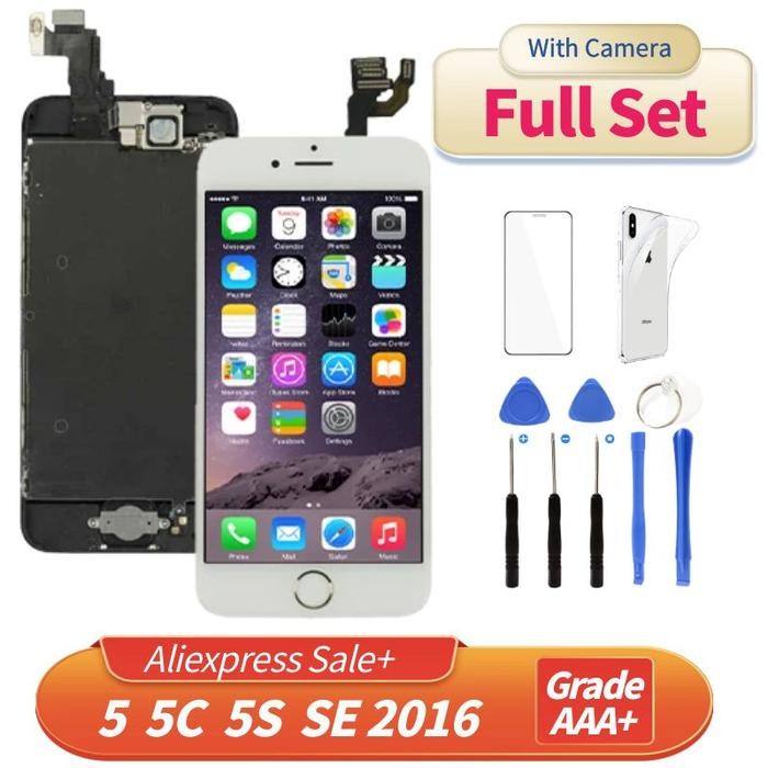 Jual No.1 Display For iPhone 5 5S 5C SE 2016 LCD Screen Touch Digitizer ...