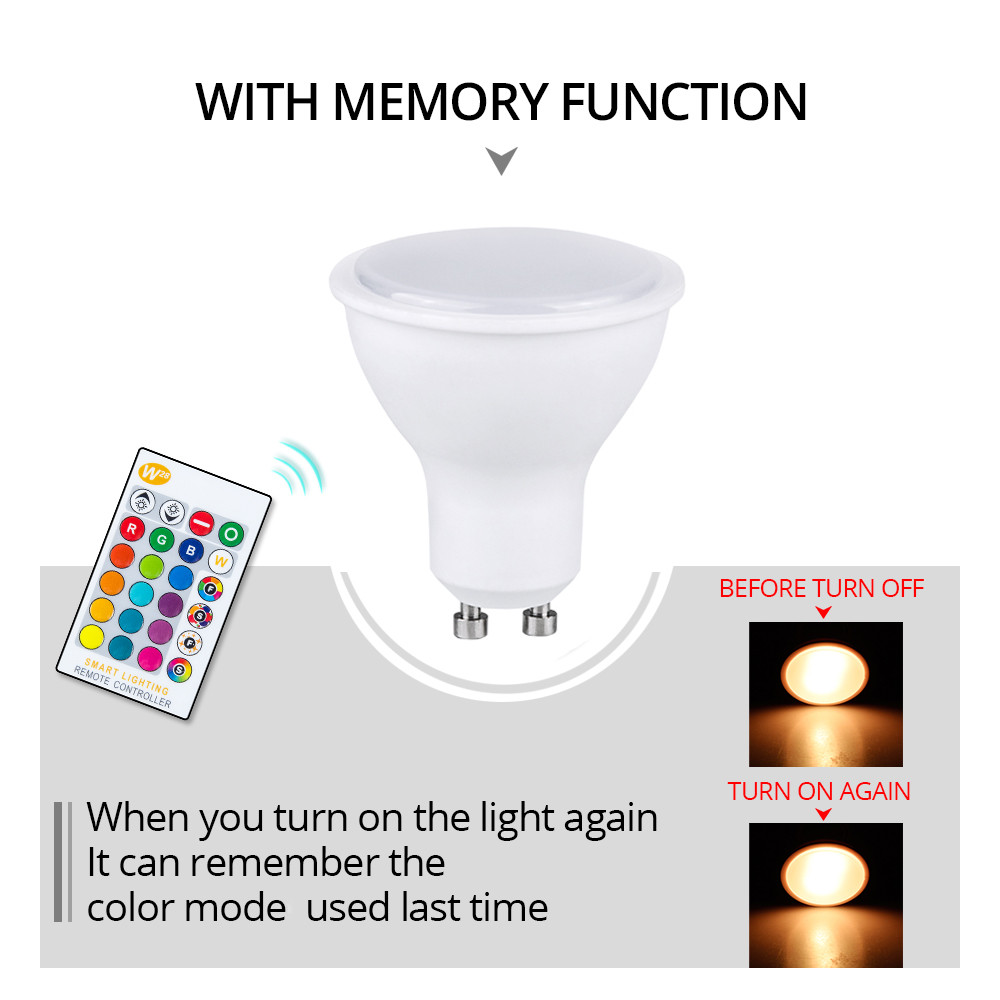 Jual 10W GU10 LED Light Bulb IR Remote Control GU10 Spotlight 85-265V ...