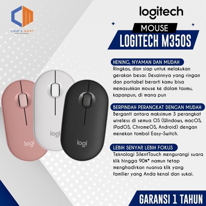 Jual LOGITECH M350 mouse wireless silent bluetooth 100% original ...