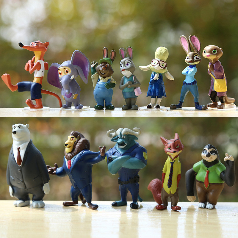 Jual Amazing 12Pcs/Set Zootopia Animals Action Figure Toys Rabbit Judy ...