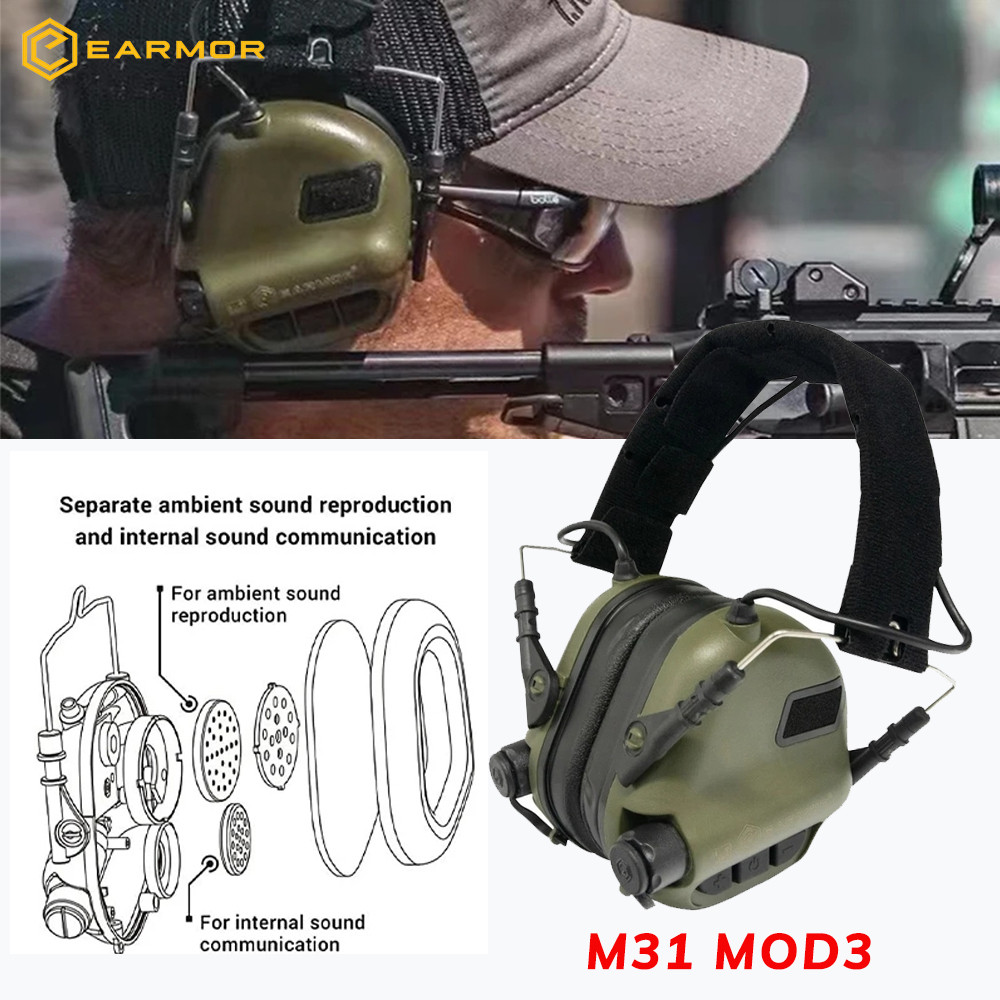 Jual EARMOR M31 MOD3 Military Tactical Noise Canceling Headphones Electronic Shooting Hearing ...